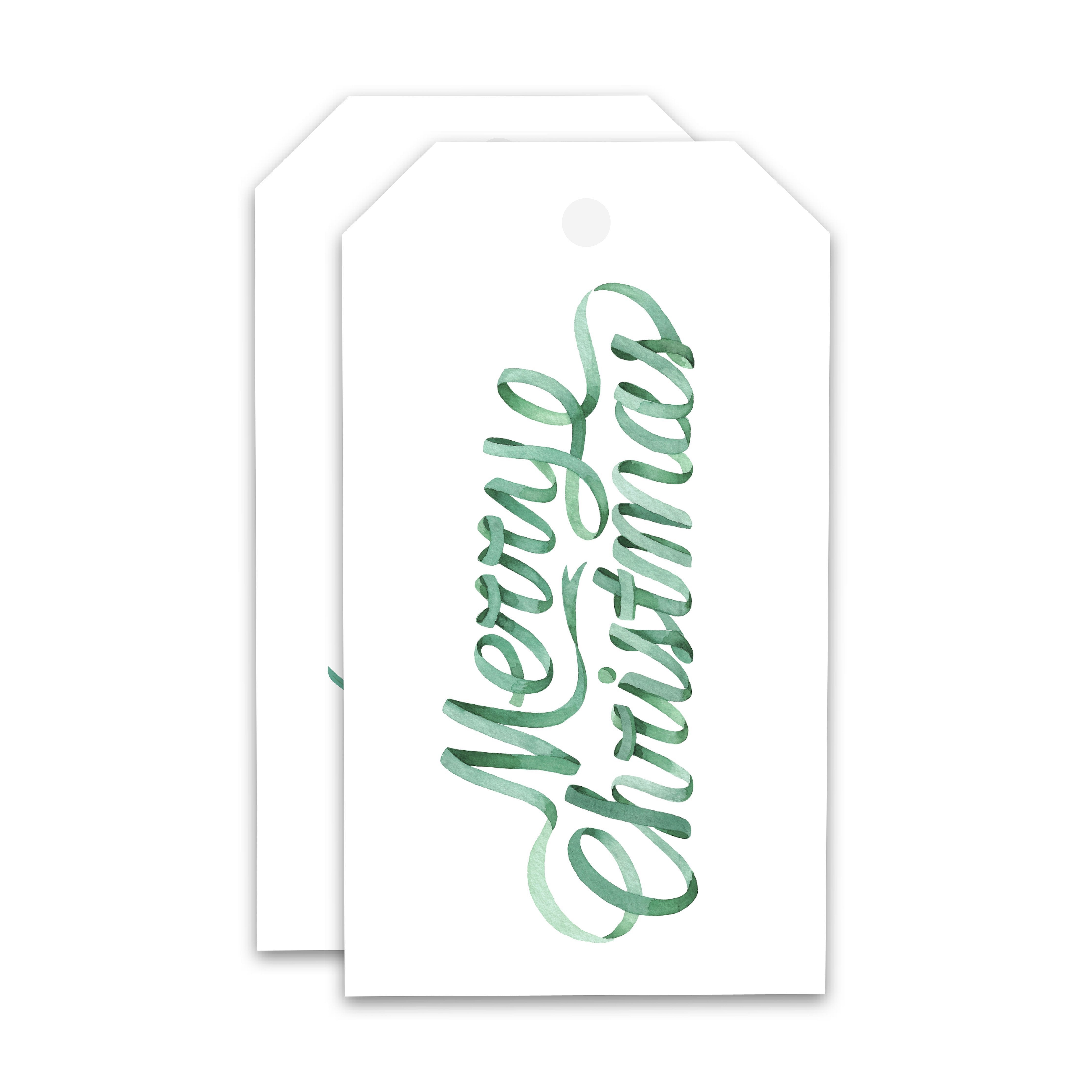 Watercolor Green Merry Christmas Gift Tags, Set of 12 – KateChambersDesigns